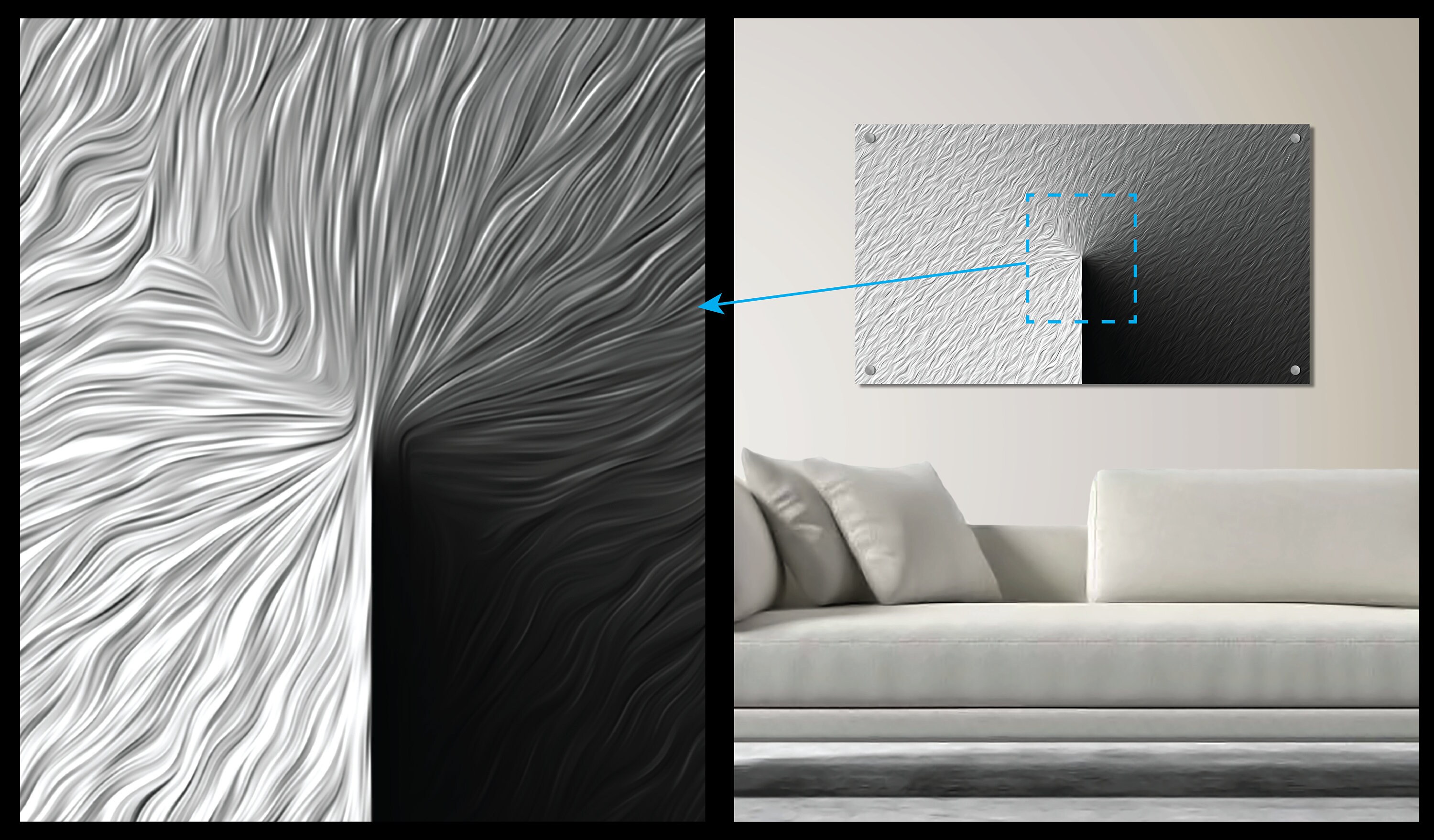 Linear Shade Wall Art/plexiglass With Standoffs/customizable Sizes and ...