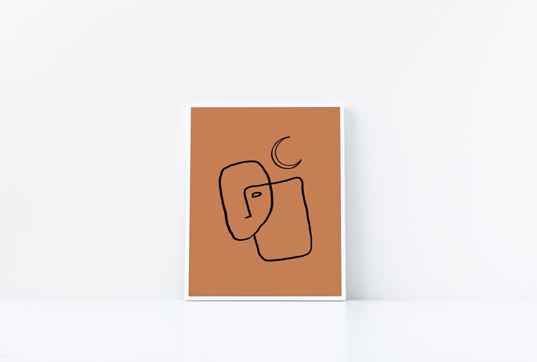 MOON FACE Poster Print, Abstrakte Kunst, Schlafzimmer Dekor, Wohnzimmer ...