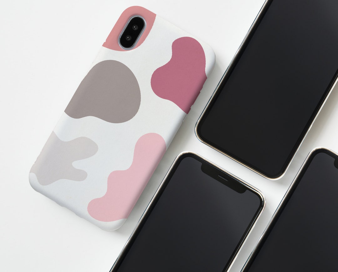Pink Neutral Abstract Blobs Pattern Protective Phone Case - Etsy