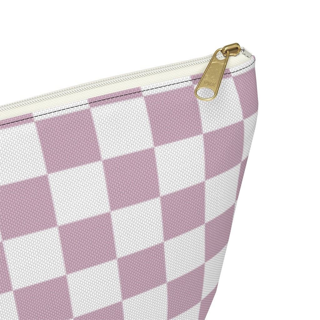 Purple and White Checker Bag Cosmetic & Travel Bag | Etsy