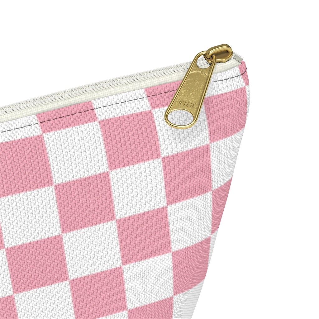 Pink and White Checker Bag | Cosmetic & Travel Bag | Checkered Makeup ...