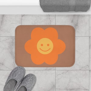 Smiley Face Beige Floor Mat | Bathroom Decor | Kitchen Mat | Home Decor ...