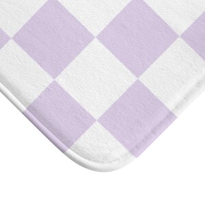 Lavender and White Checkered Floor Mat | Bathroom Decor | Kitchen Mat ...