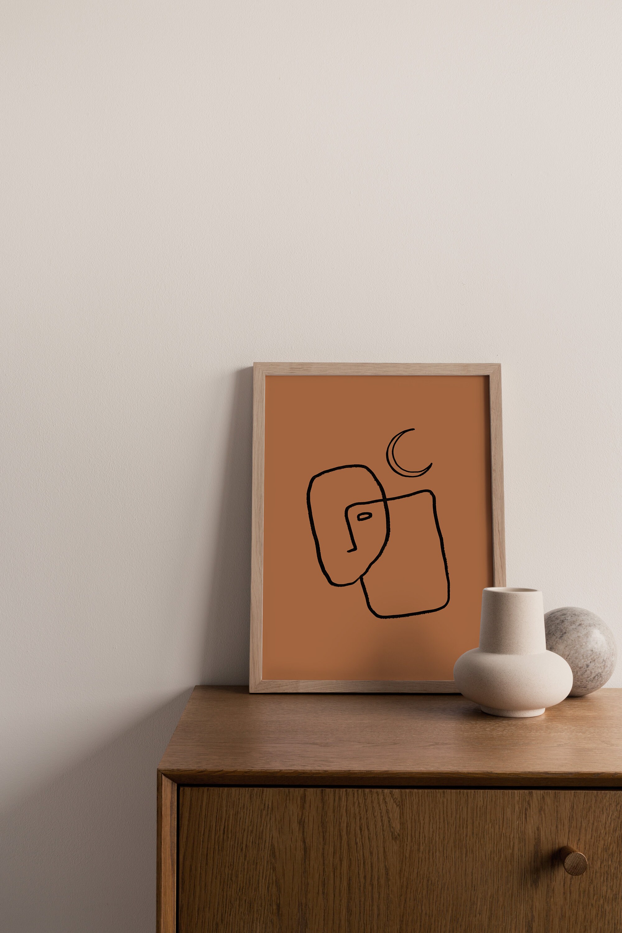 MOON FACE Poster Print, Abstrakte Kunst, Schlafzimmer Dekor, Wohnzimmer ...