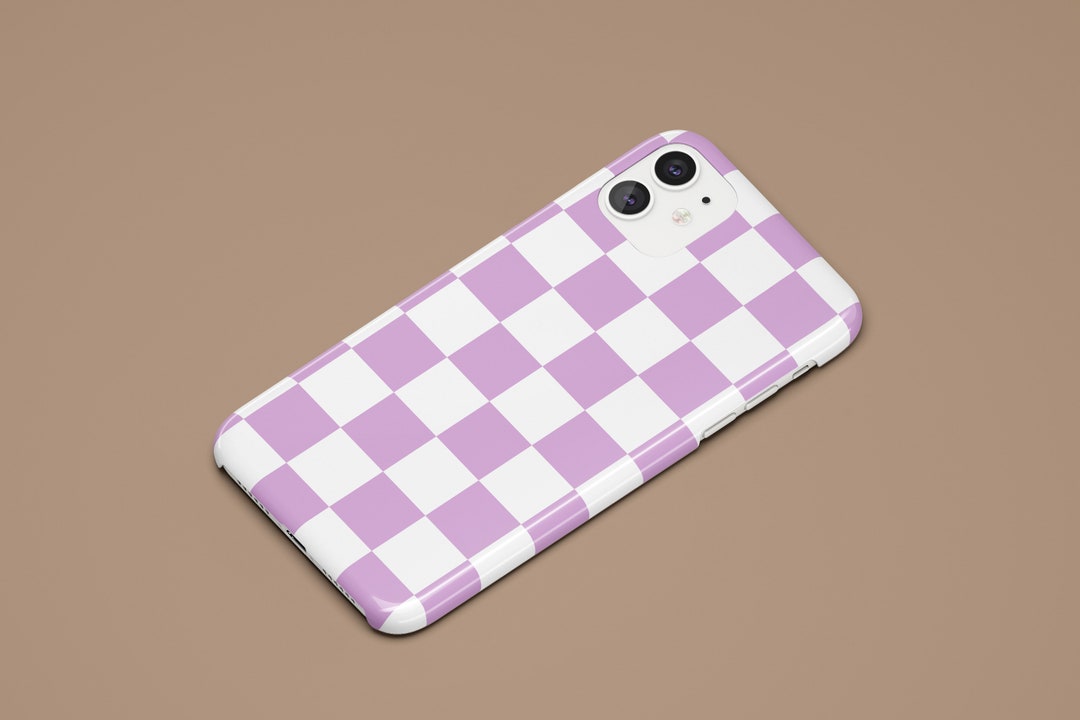 Lavender and White Checkered Phone Case | Snap on Phone Case | Danish ...