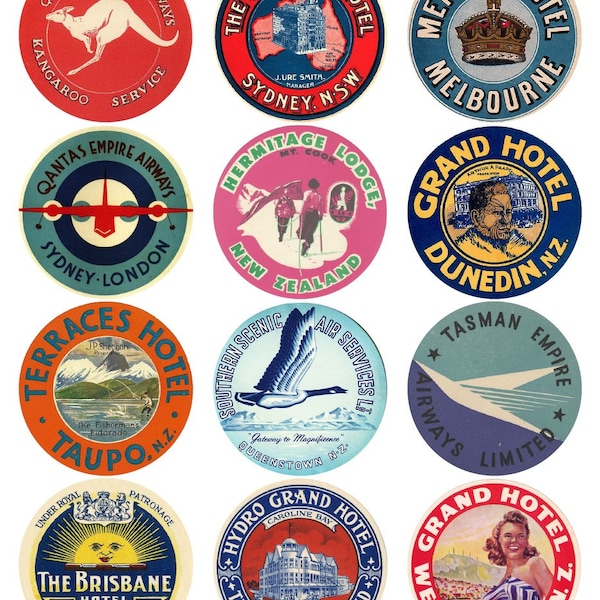 Vintage Luggage Labels - Etsy