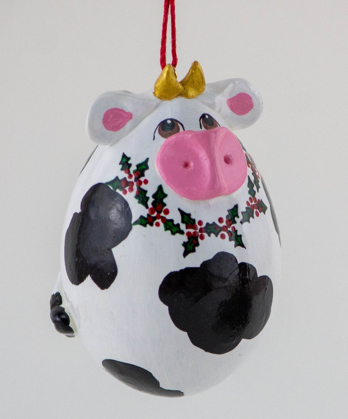Cow Ornament With Holy Design Gourd Art Handmade - Etsy