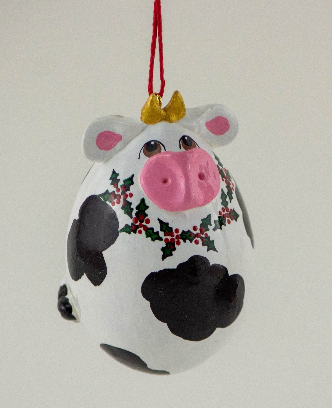Cow Ornament With Holy Design Gourd Art Handmade - Etsy