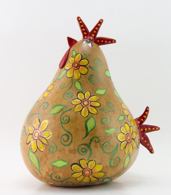 Items similar to Country chicken decor, Funky Chicken, Floral Design ...