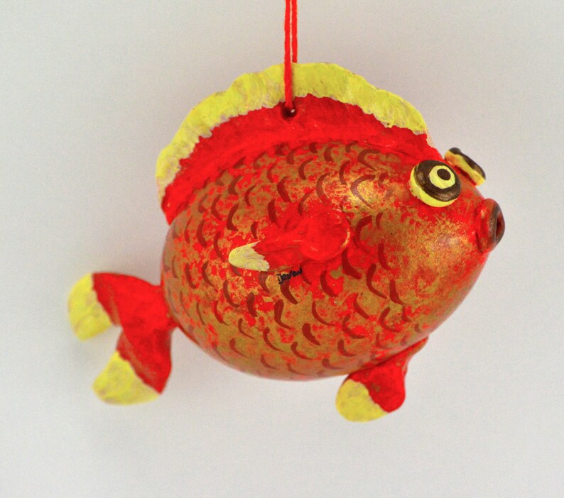 Goldfish Ornament Handmade From Gourd | Etsy