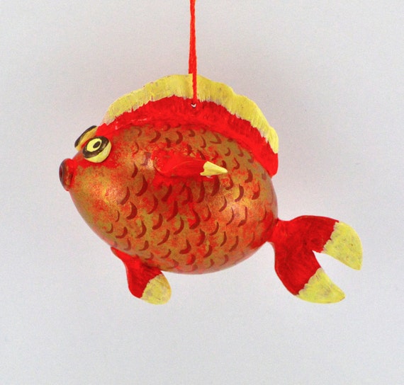 Goldfish Ornament Handmade From Gourd | Etsy