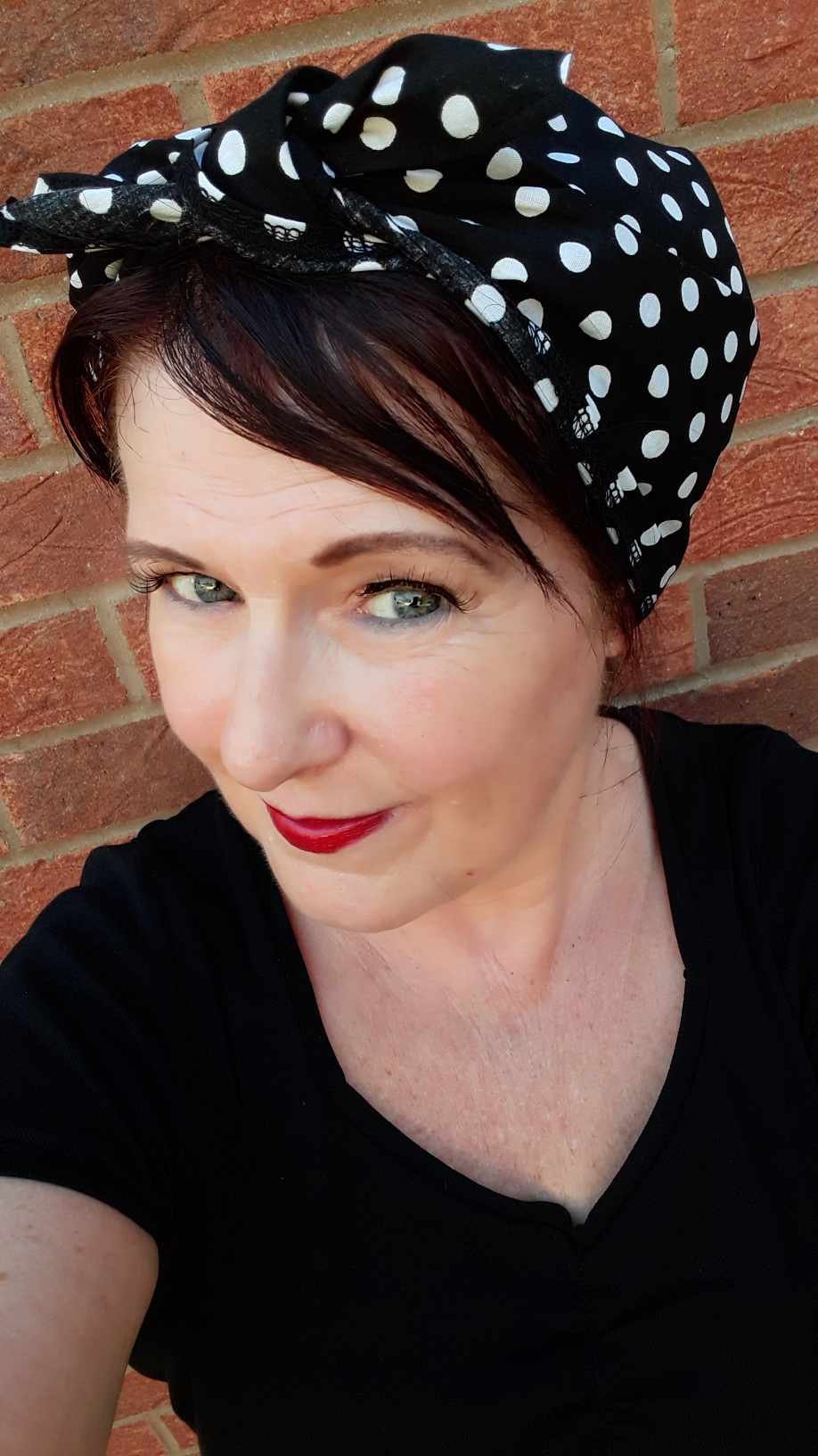 Vintage Style Retro Handmade Red Polka Dot Headscarf, Land Girl WW2 ...