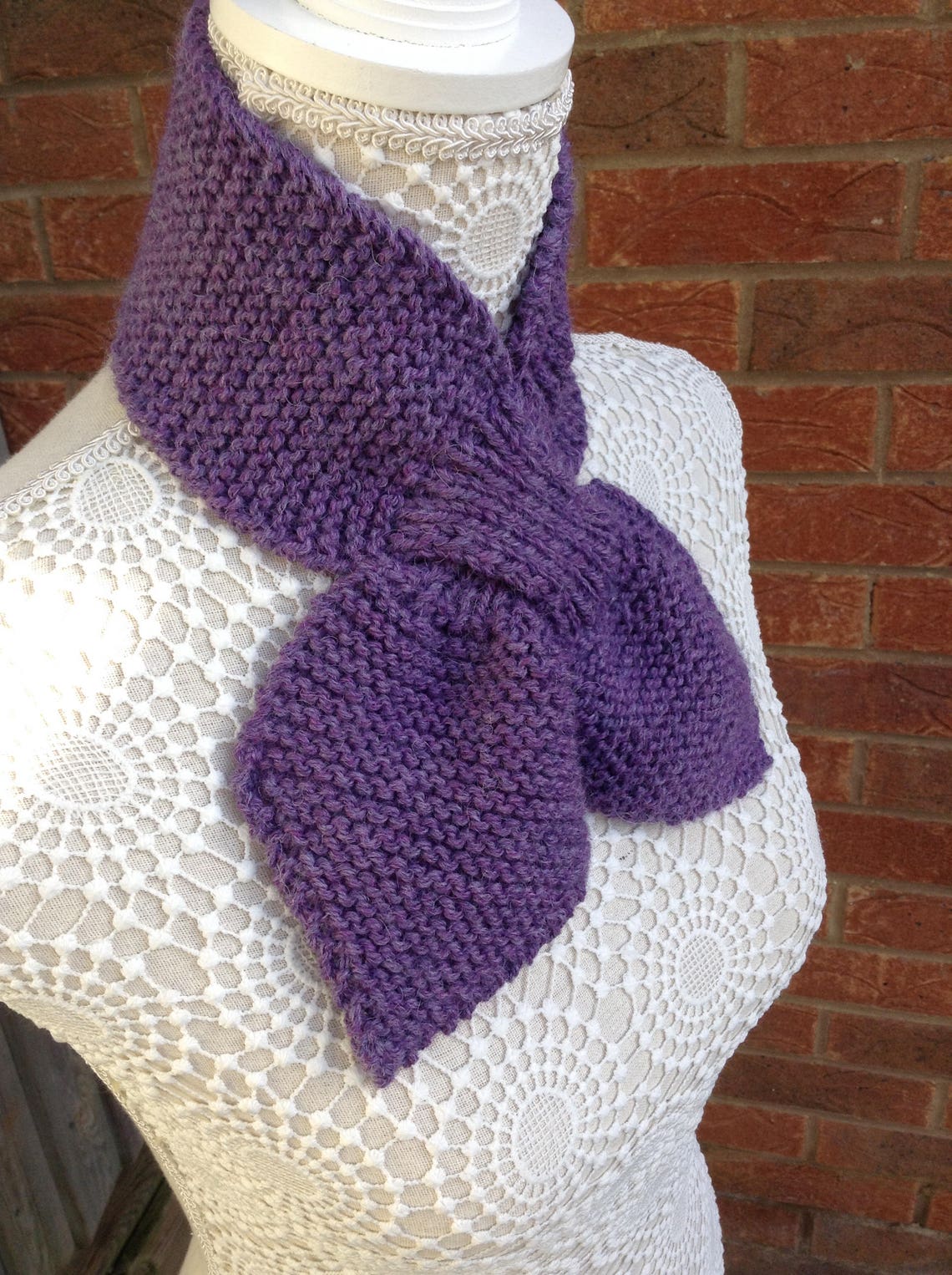 Miss Marple Hand Knitted 1940s Vintage Style Ascot Scarf - Etsy