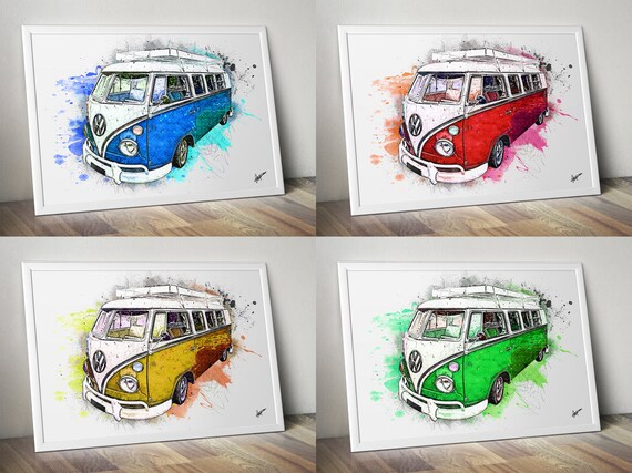 VW Camper Van Print | Etsy