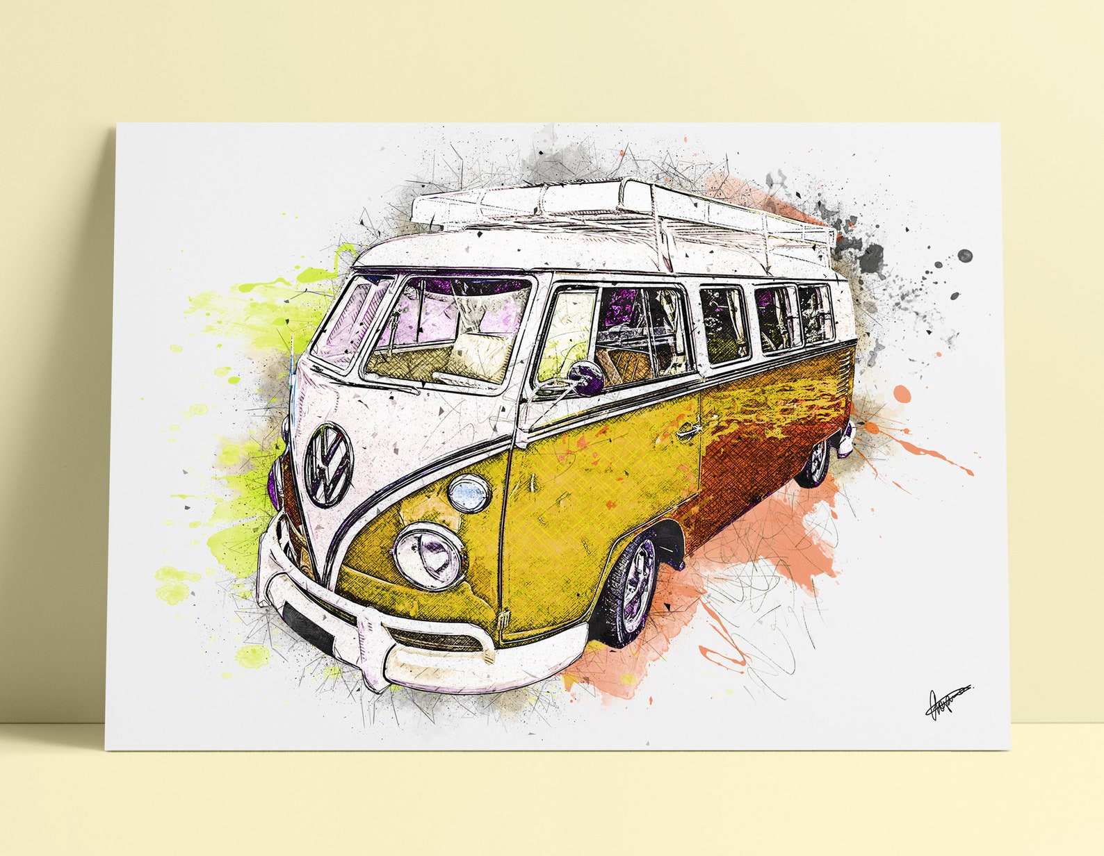 VW Camper Van Print | Etsy