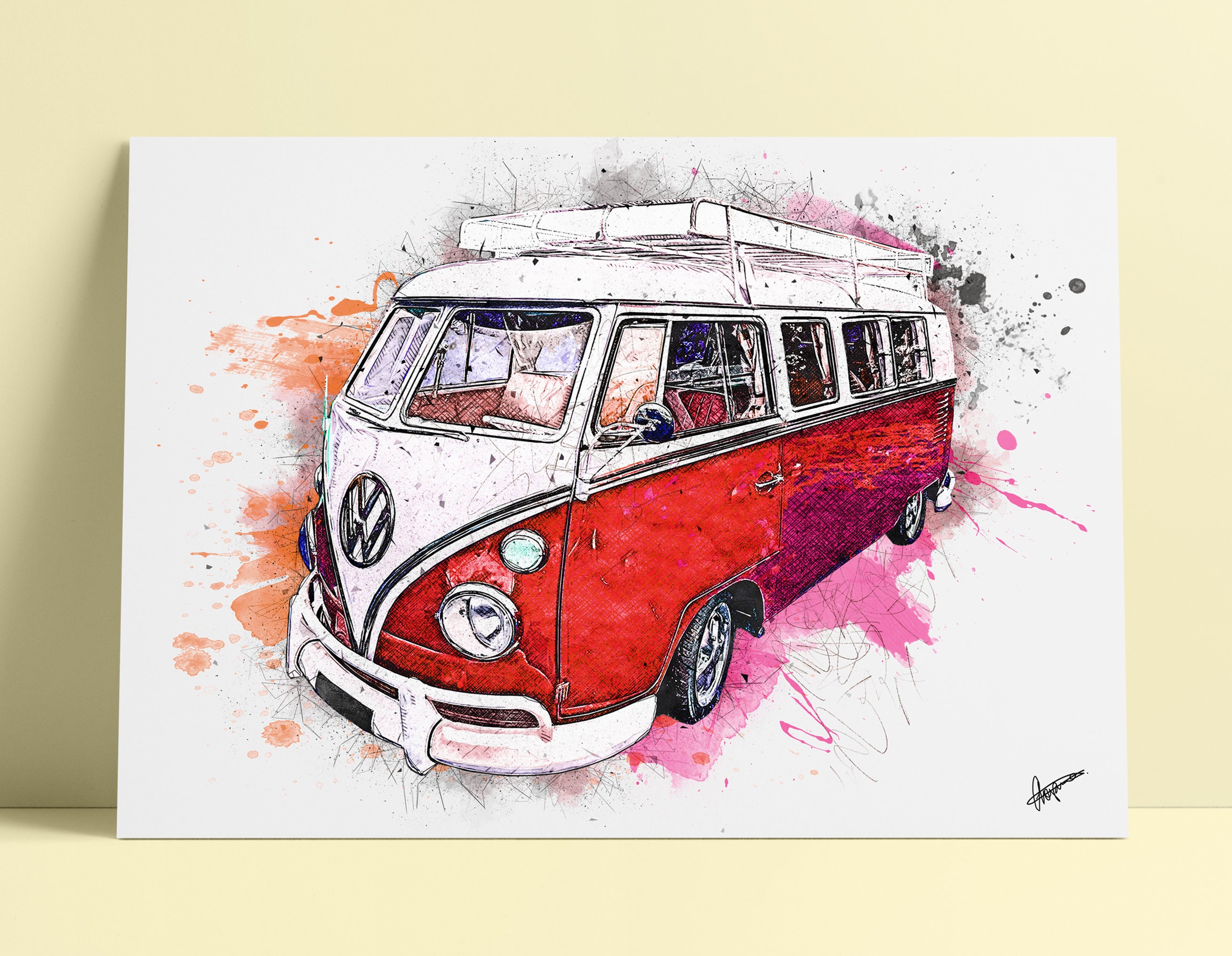 VW Camper Van Print | Etsy