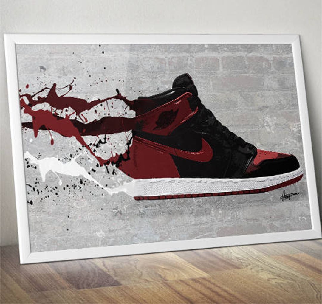 Air Jordan 1 Bred Retro Poster - Etsy