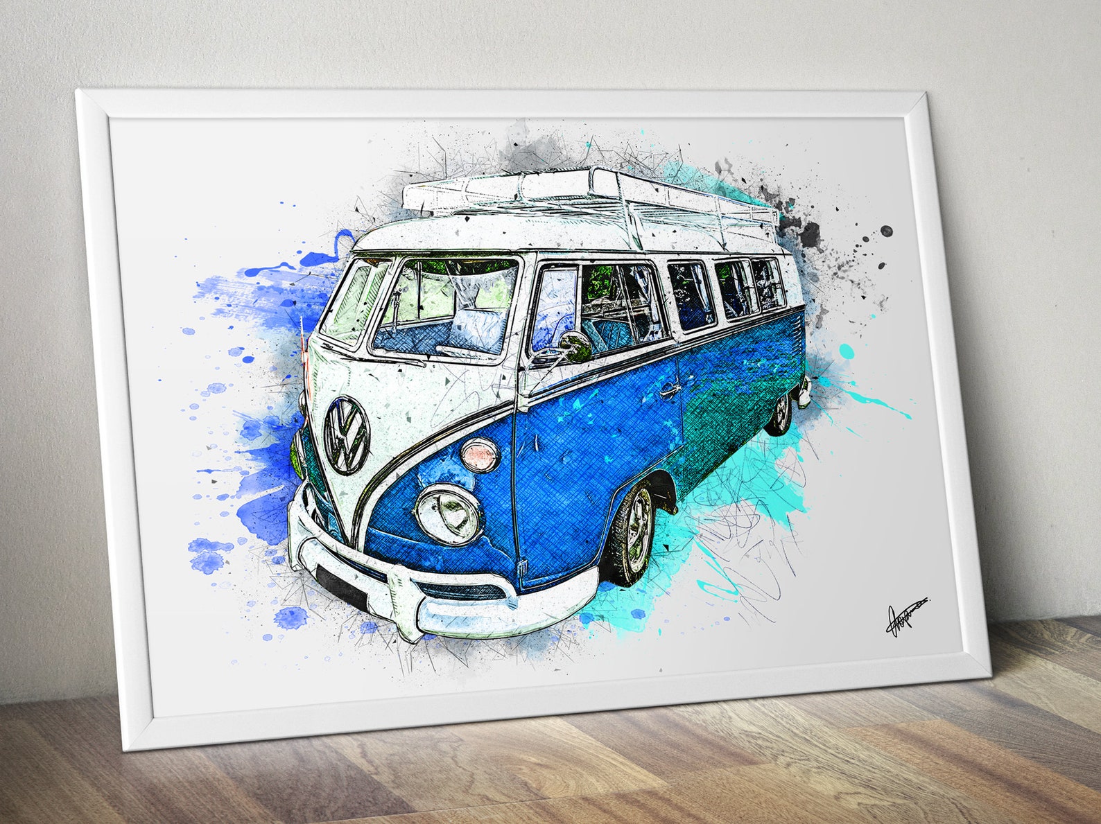 VW Camper Van Print | Etsy