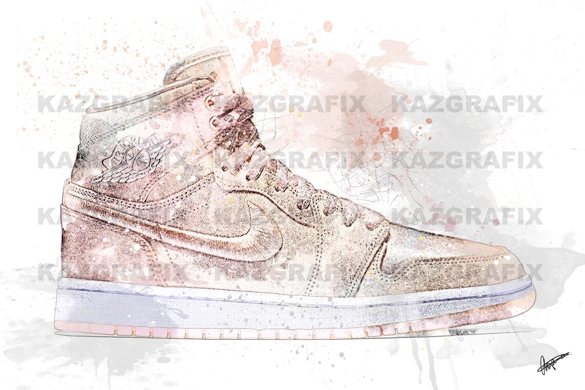 Air Jordan 1 Silts Digital Art Print Sneaker Gift | Etsy