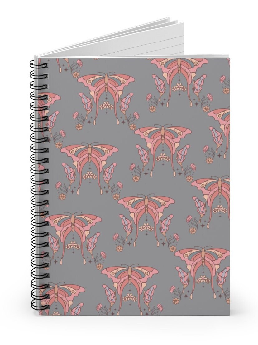 Cottagecore Butterfly Spiral Notebook, Back to School Lined Notebook ...
