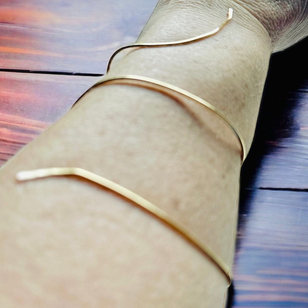 Gold Adjustable Upper Arm Bracelet, Upper Arm Cuff or Lower Arm Cuff ...