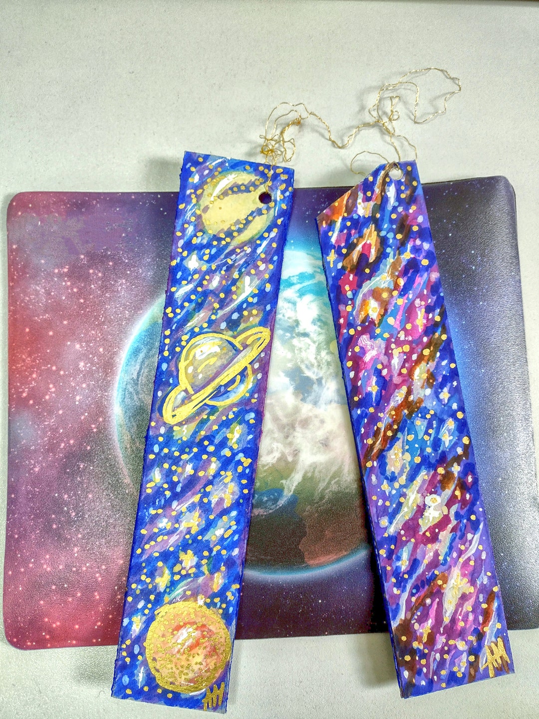 Galaxy/space Bookmark/watercolour Galaxy Space Bookmarks/handpainted ...