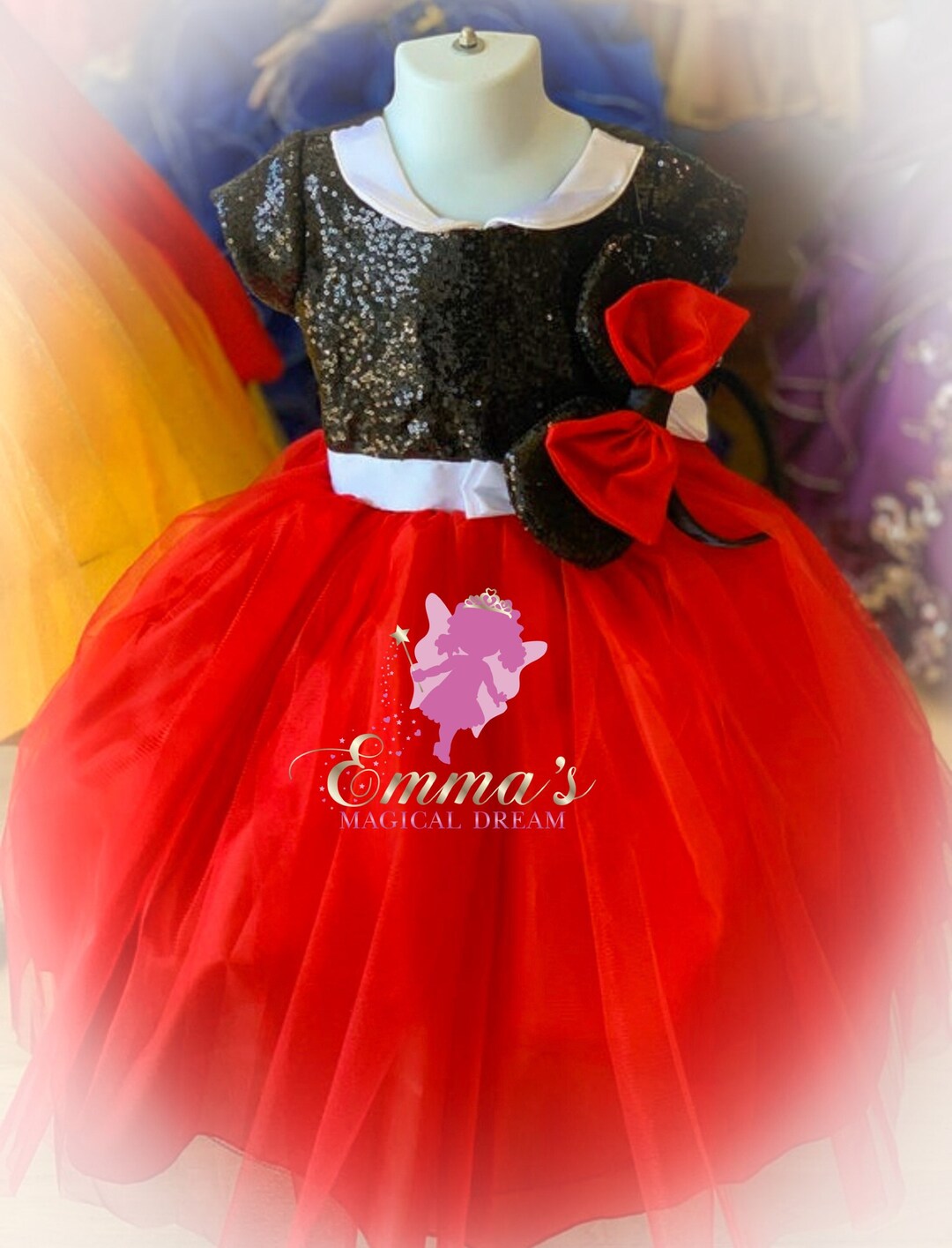 Red or Pink Mouse Dress - Etsy