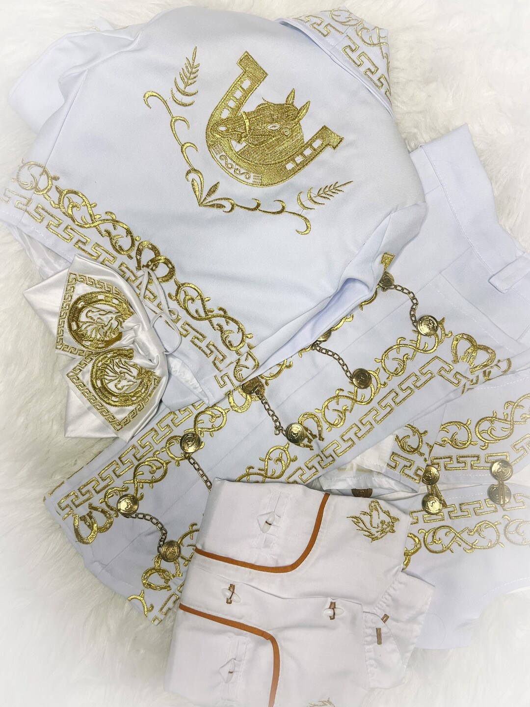 Charro Outfit Suit / Baptism Charro Outfit / Charro Suit / Gold Charro ...