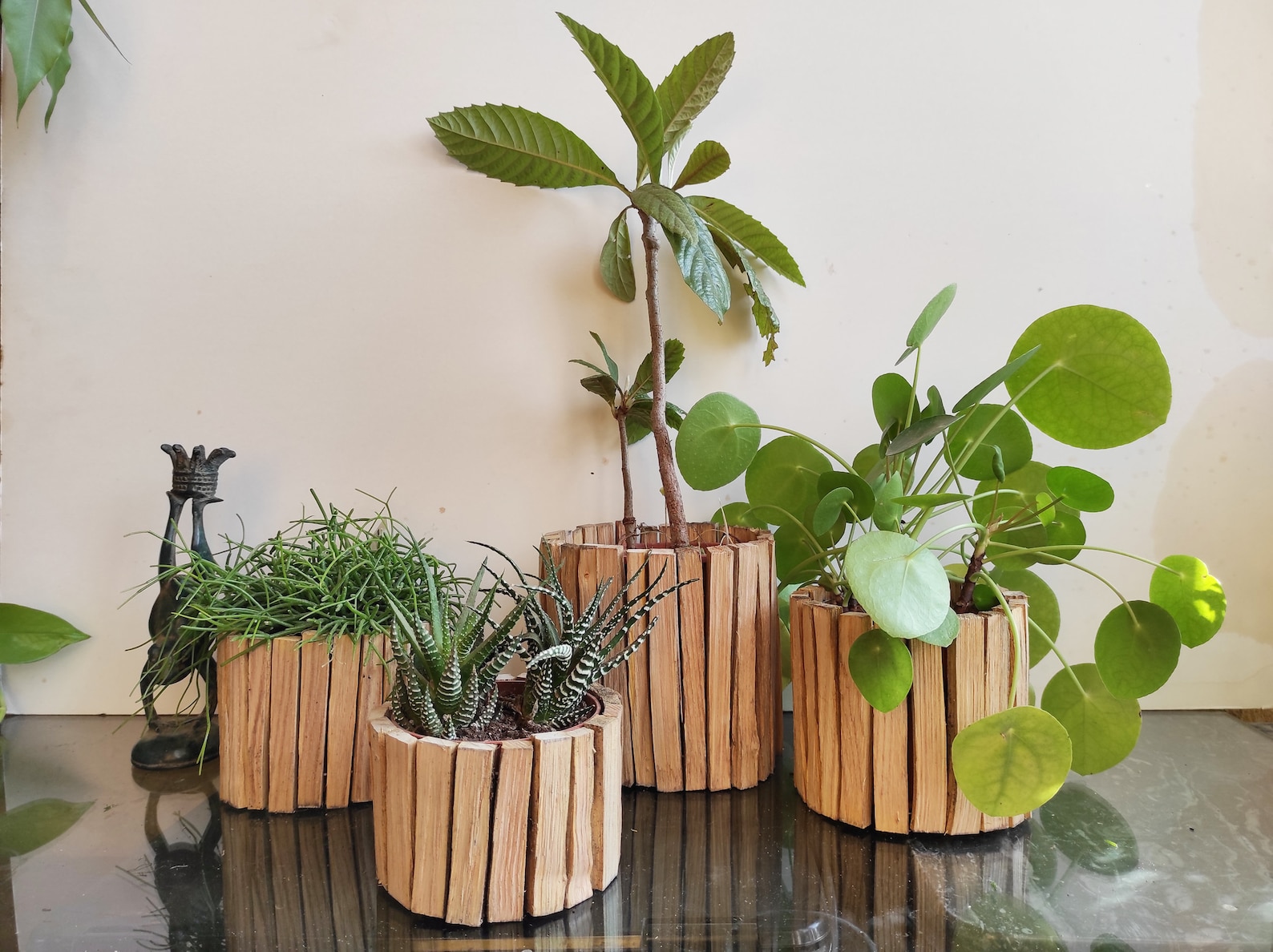 Cache pot en bois - Etsy France