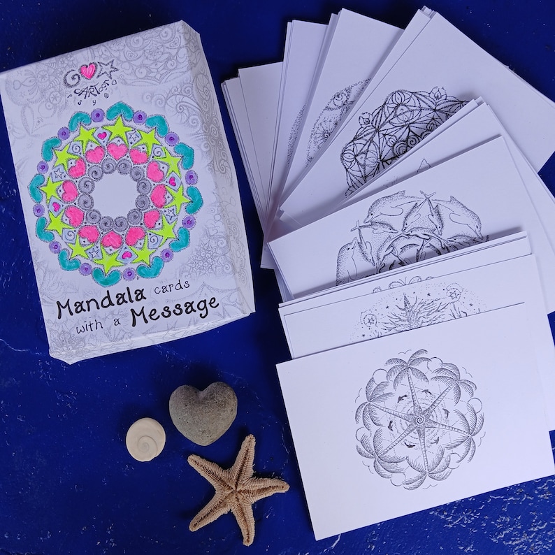 Handmade Mandala Card Deck: Spiritual Art, Empowering Messages ...