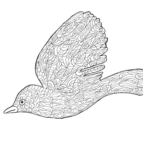 Zentangle Bird - Etsy