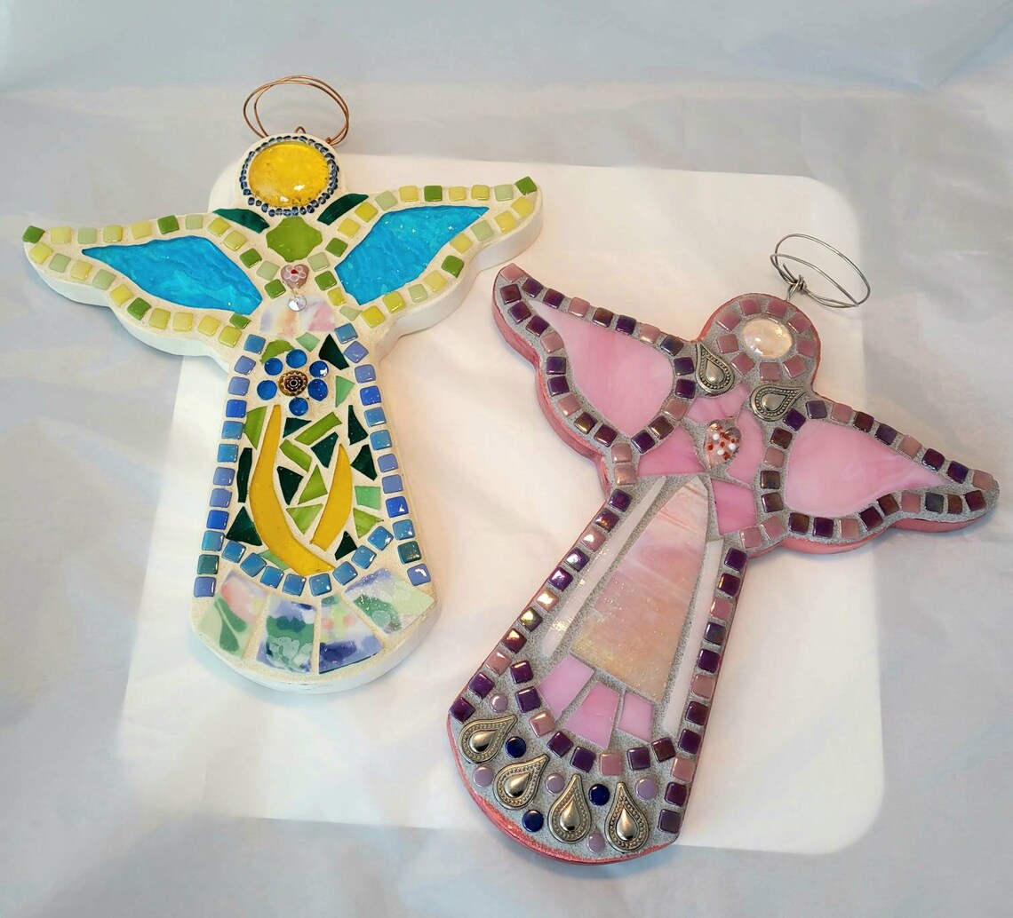 CUSTOM Mosaic Angel Stained Glass Mosaic Religious Gift | Etsy