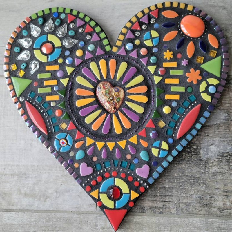 Mosaic Hearts - Etsy