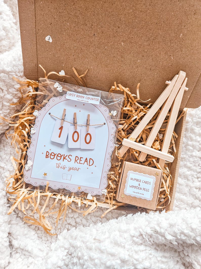 Cosy Book Counter - Bookshelf Reading Tracker | 100 Books Read Counter ...