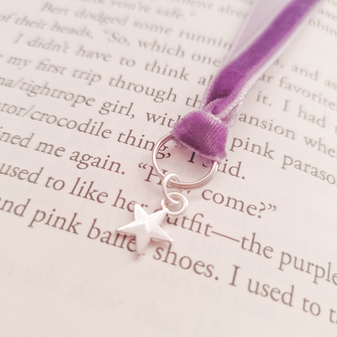 Silver Star Charm Bookmark | Charm and Ribbon Bookmark | Small Bookmark ...