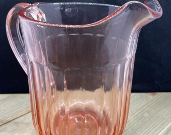 Pink Glass Pitcher | Etsy