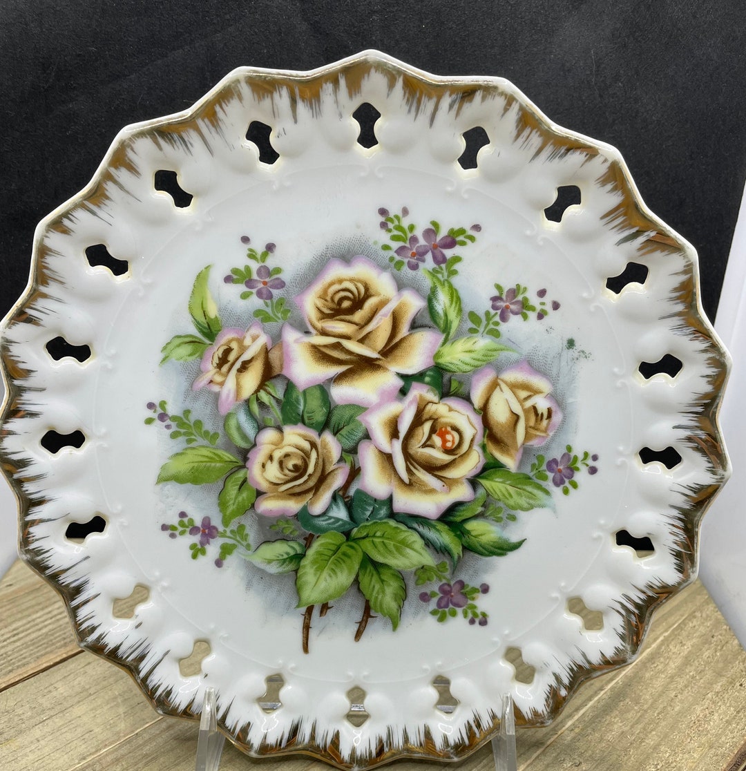 Decorative Floral Plate Wall Hanging - Etsy