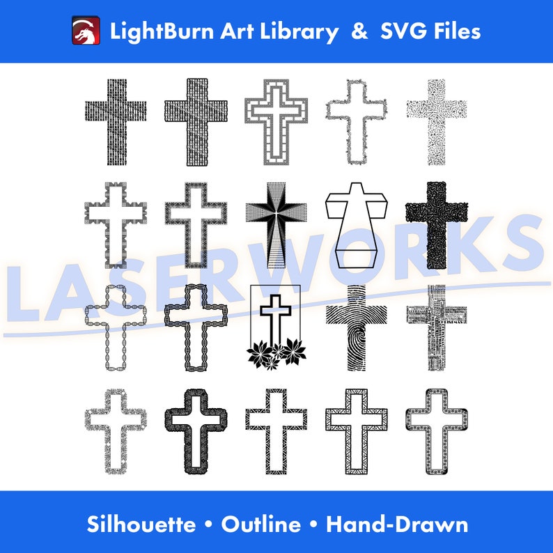 100 Cross Graphics: Christian, Faith | Lightburn Art Library & SVG ...