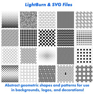 100 Geometric Pattern Designs, Lightburn Art Library Digital File ...