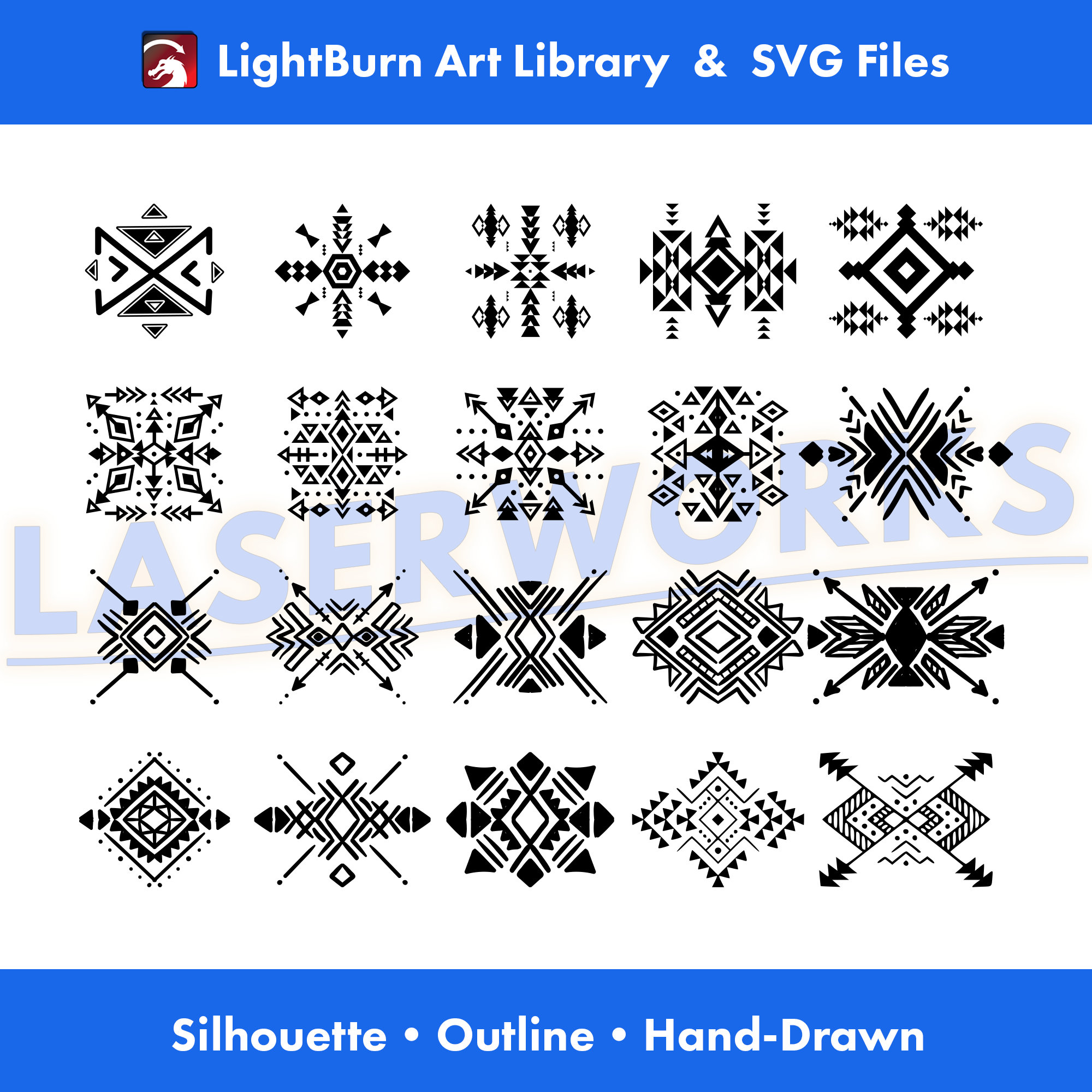 Native Pattern Designs | Lightburn Art Library & SVG Files (digital ...