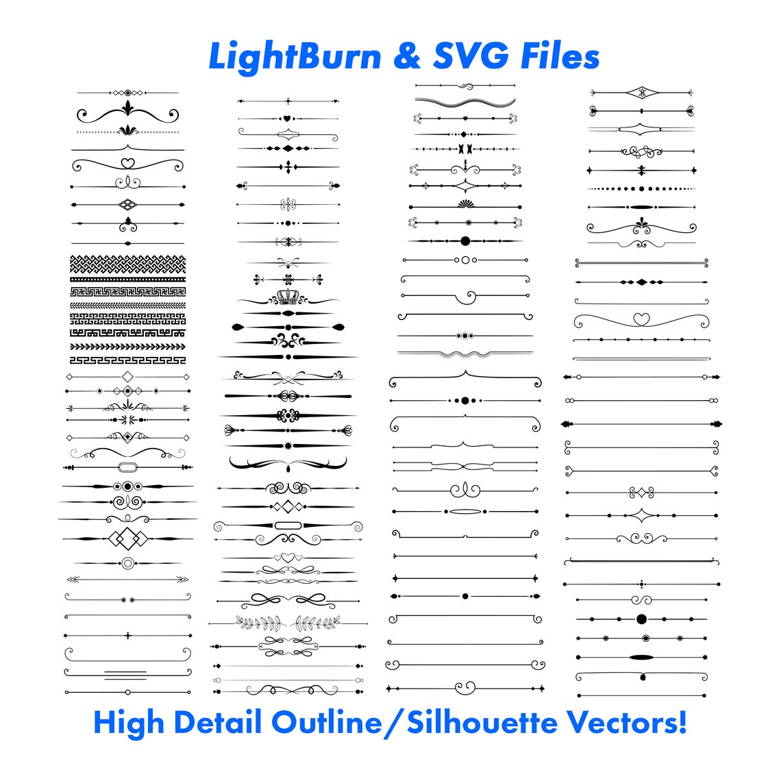 600 Ornamental Line Scroll Text Divider Border & Corner - Etsy