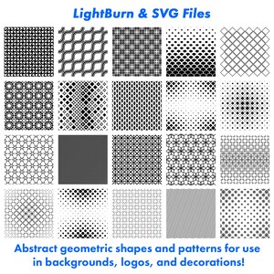 100 Geometric Pattern Designs, Lightburn Art Library Digital File ...