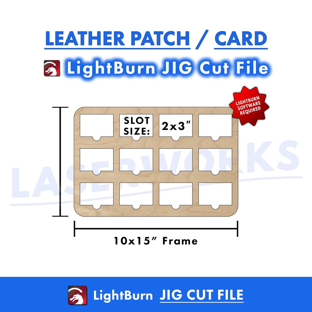 Leather Patch/card Engraving Jig, 2x3 Inch Slots, Lightburn Digital File, 12 Grid Template Guide ...