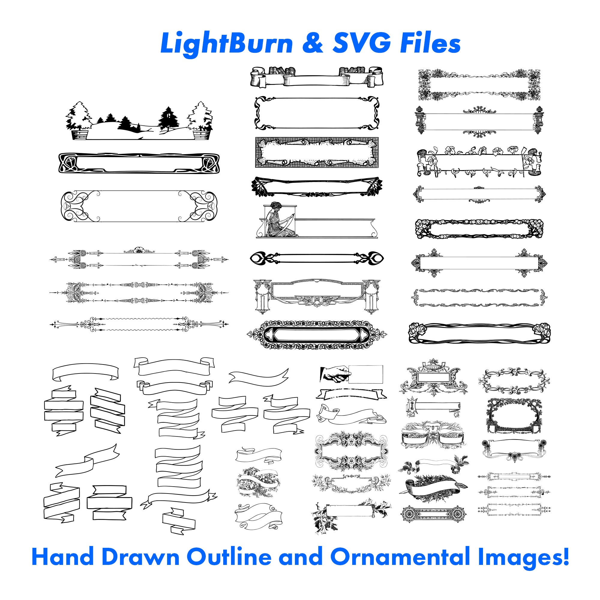 600 Ornamental Line Scroll Text Divider Border & Corner - Etsy