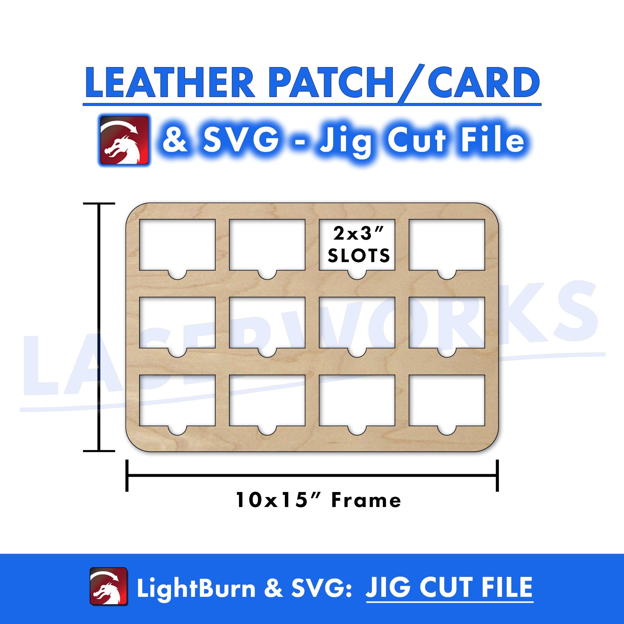 Leather Patch/card Engraving Jig, 2x3 Inch Slots, SVG & Lightburn File, 12 Grid Template Guide ...