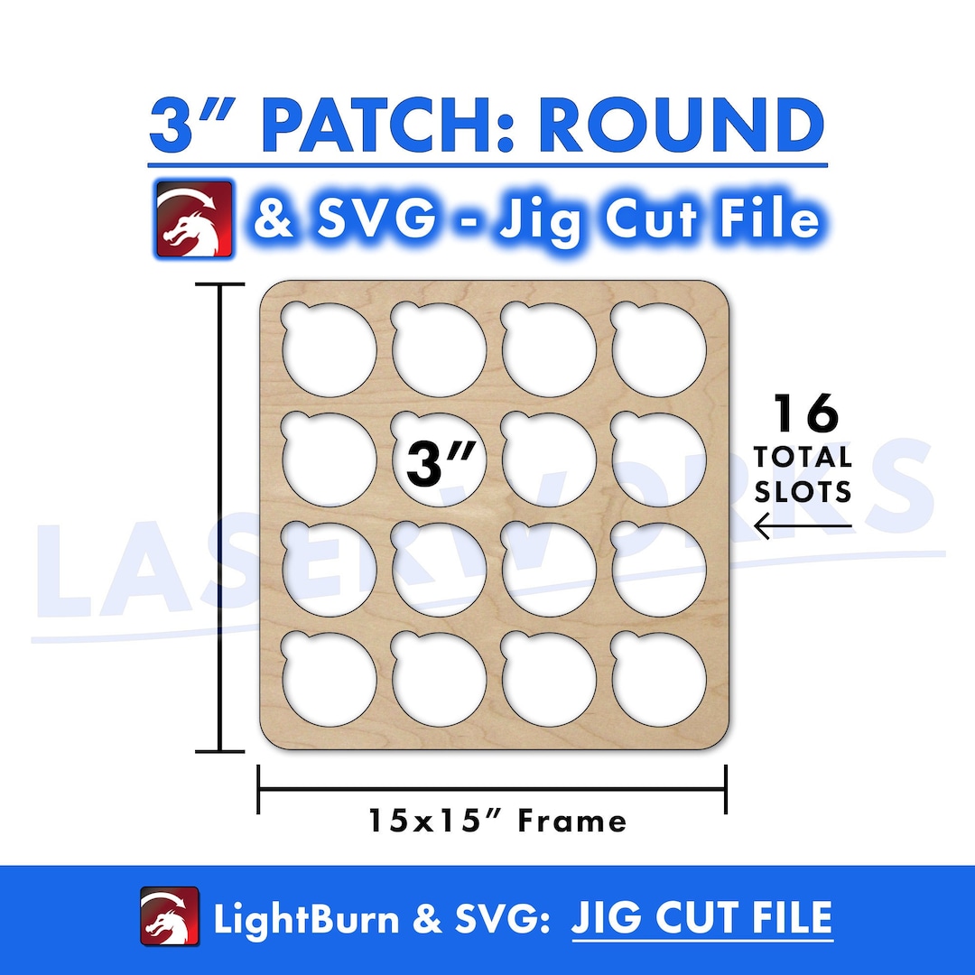 Circle Leather Patch Engraving Jig 3 Inch, Lightburn Digital File, 16 ...