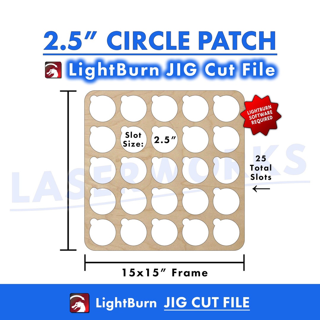 Circle Leather Patch Engraving Jig, 2.5 Inch, Lightburn Digital File ...