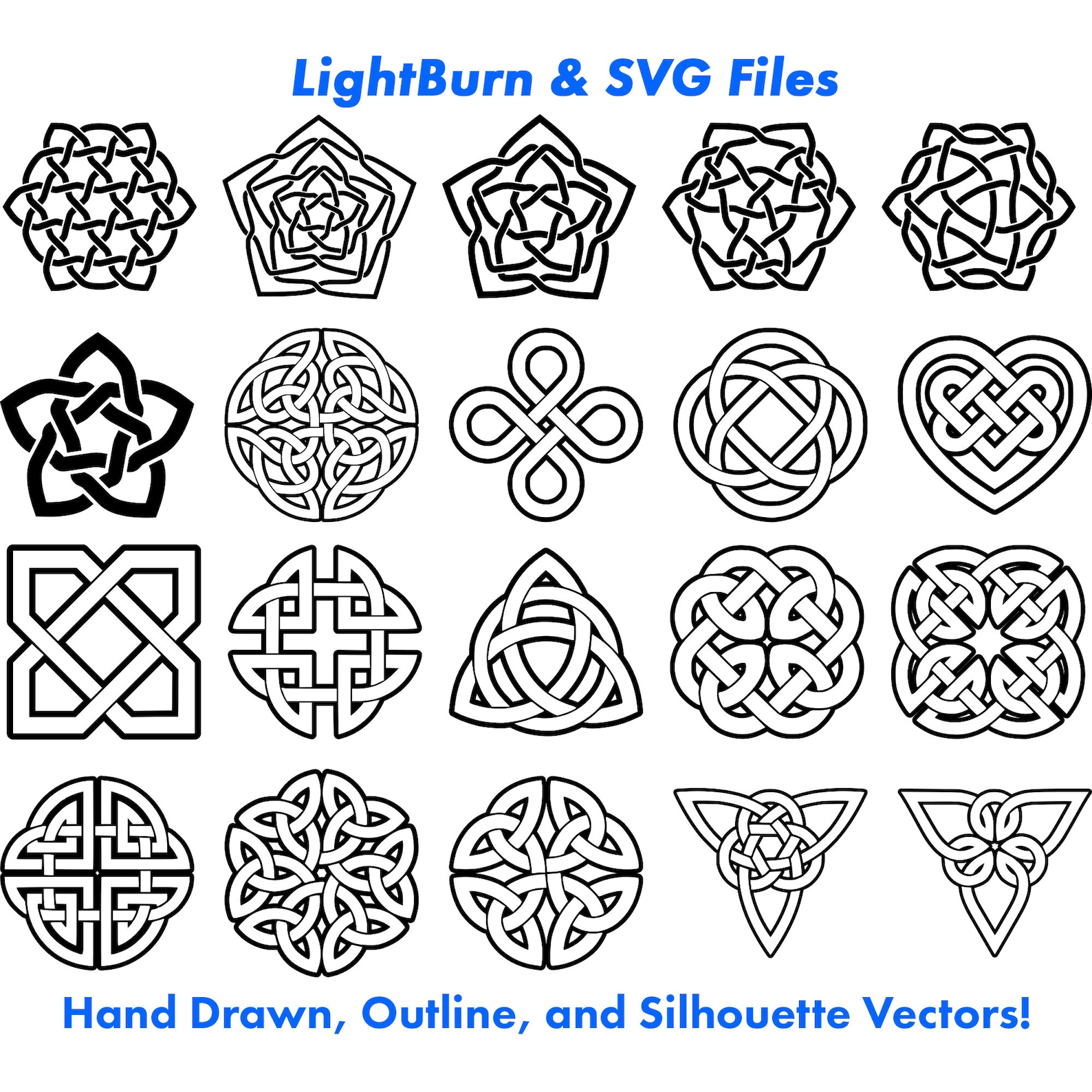 100+ Celtic Knot Designs | Lightburn Art Library & SVG Files (digital ...