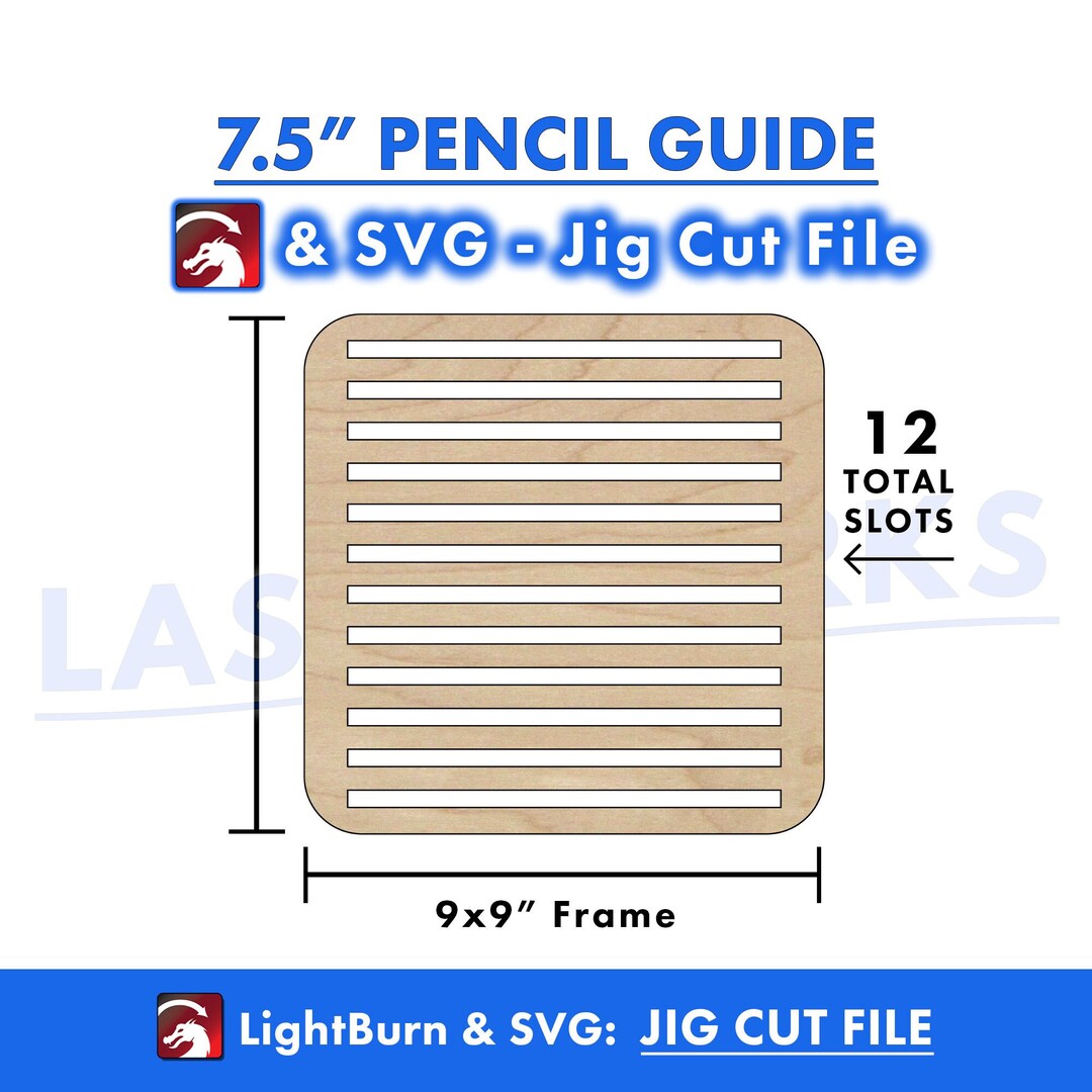 Pencil Engraving Jig: 12-grid Template, SVG & Lightburn File - Etsy