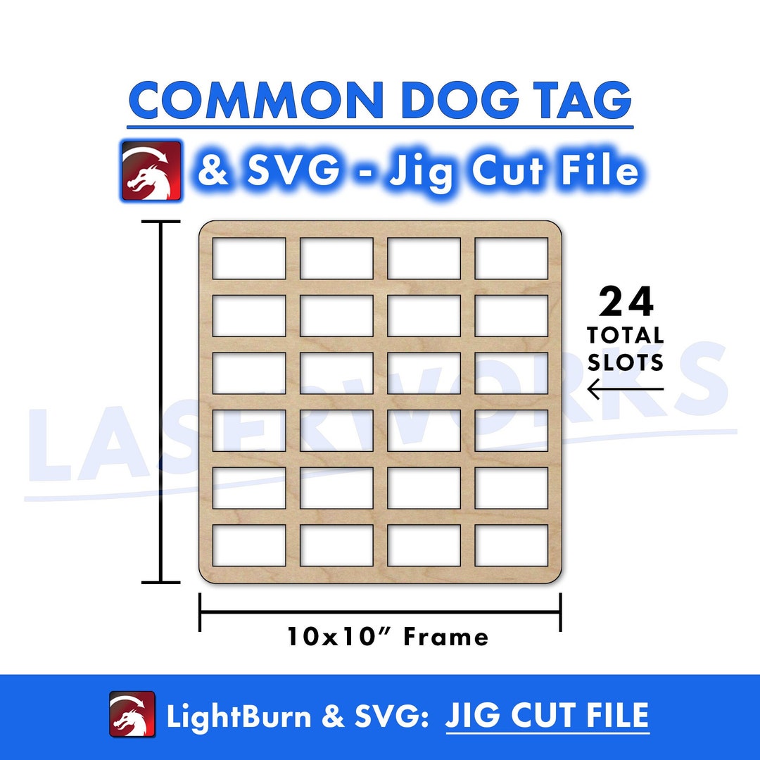 Dog Tag Engraving Jig: 24 Grid Template, SVG & Lightburn File - Etsy